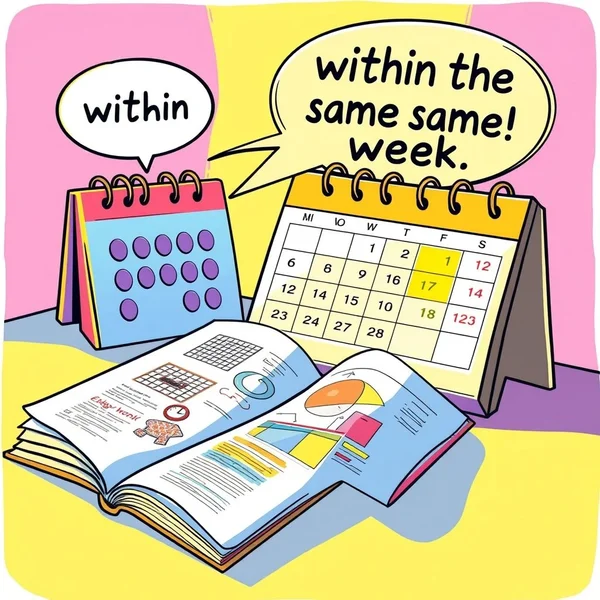 إتقان عبارة within the same week دليل نحوي مبسط لمتعلمي الإنجليزية